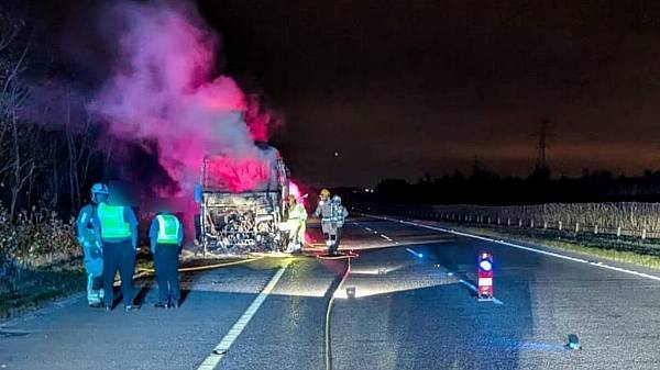 Bus carrying Shelbourne fans catches fire on M1 near Dublin - Homepage ...