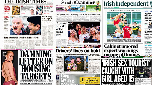What the papers say: Monday's front pages - Homepage - Waterford News ...
