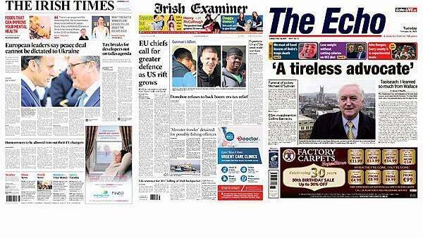 What the papers say: Tuesday's front pages - Homepage - Waterford News ...